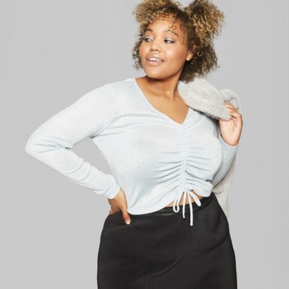 wild fable | Tops | New Xxl Ruched Metallic Crop Top From Target Wild ...